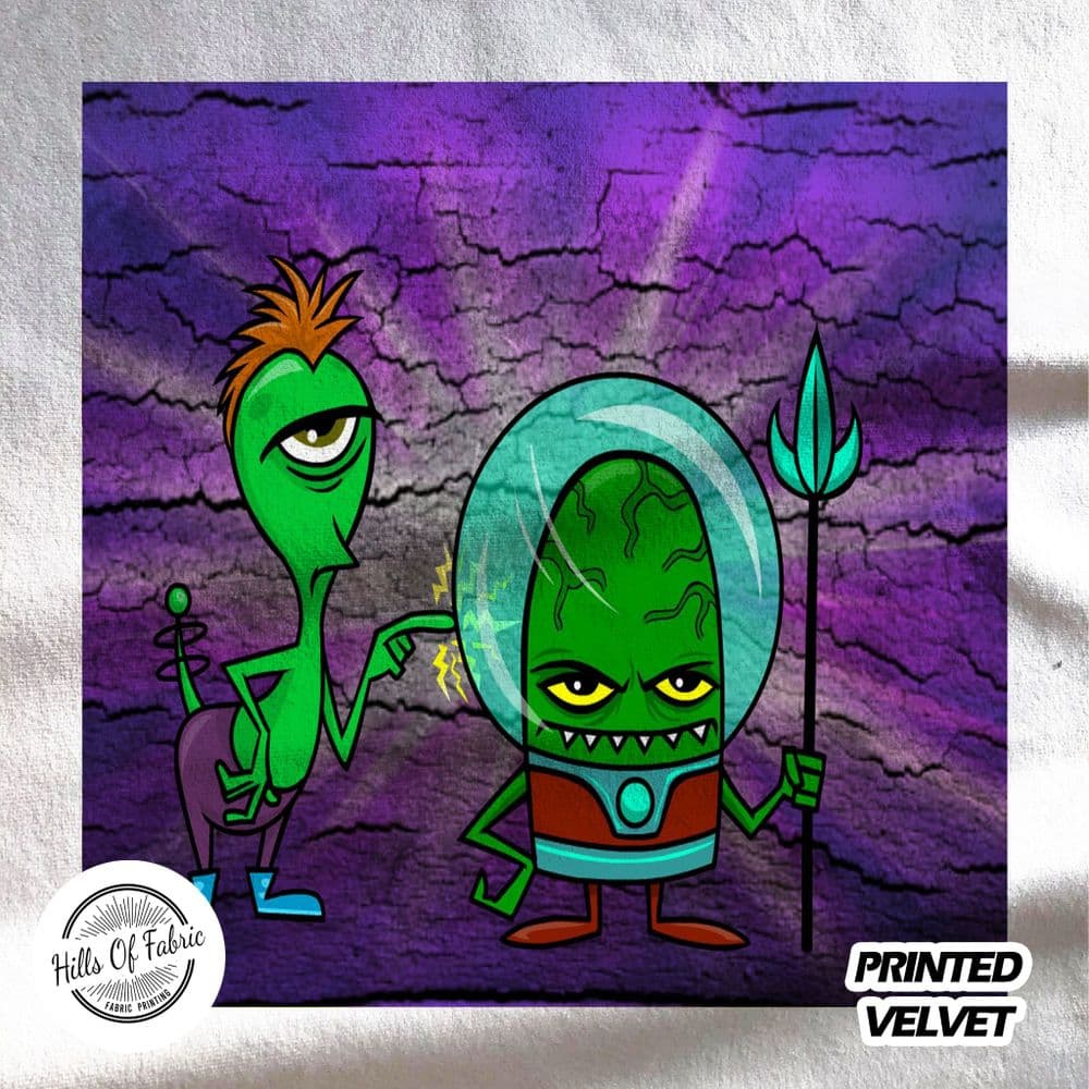 alien printed fabric pannel