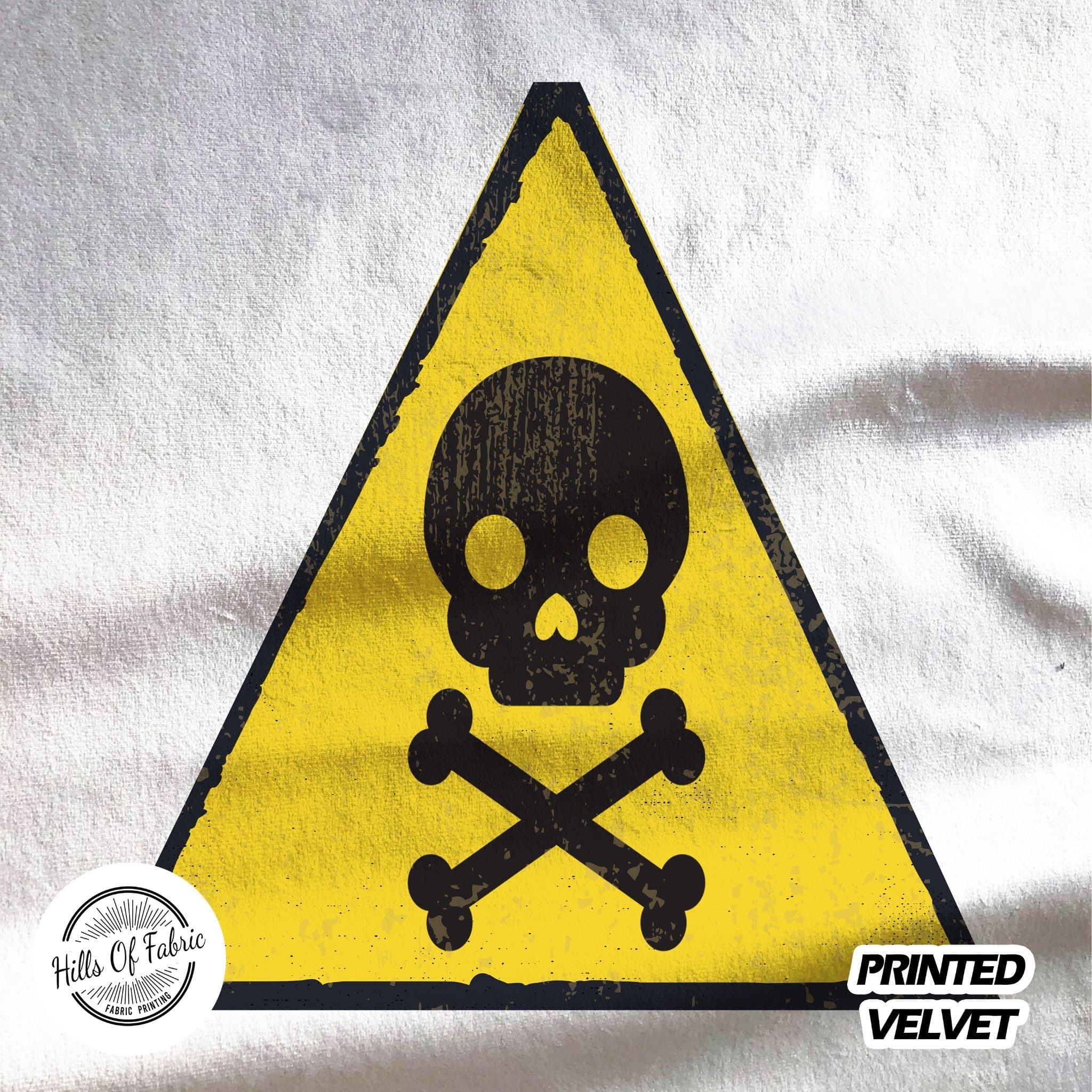 atomic warning sign Fabric Panel