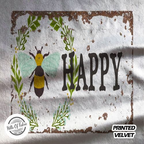 bee happy - Printed Fabric Panel