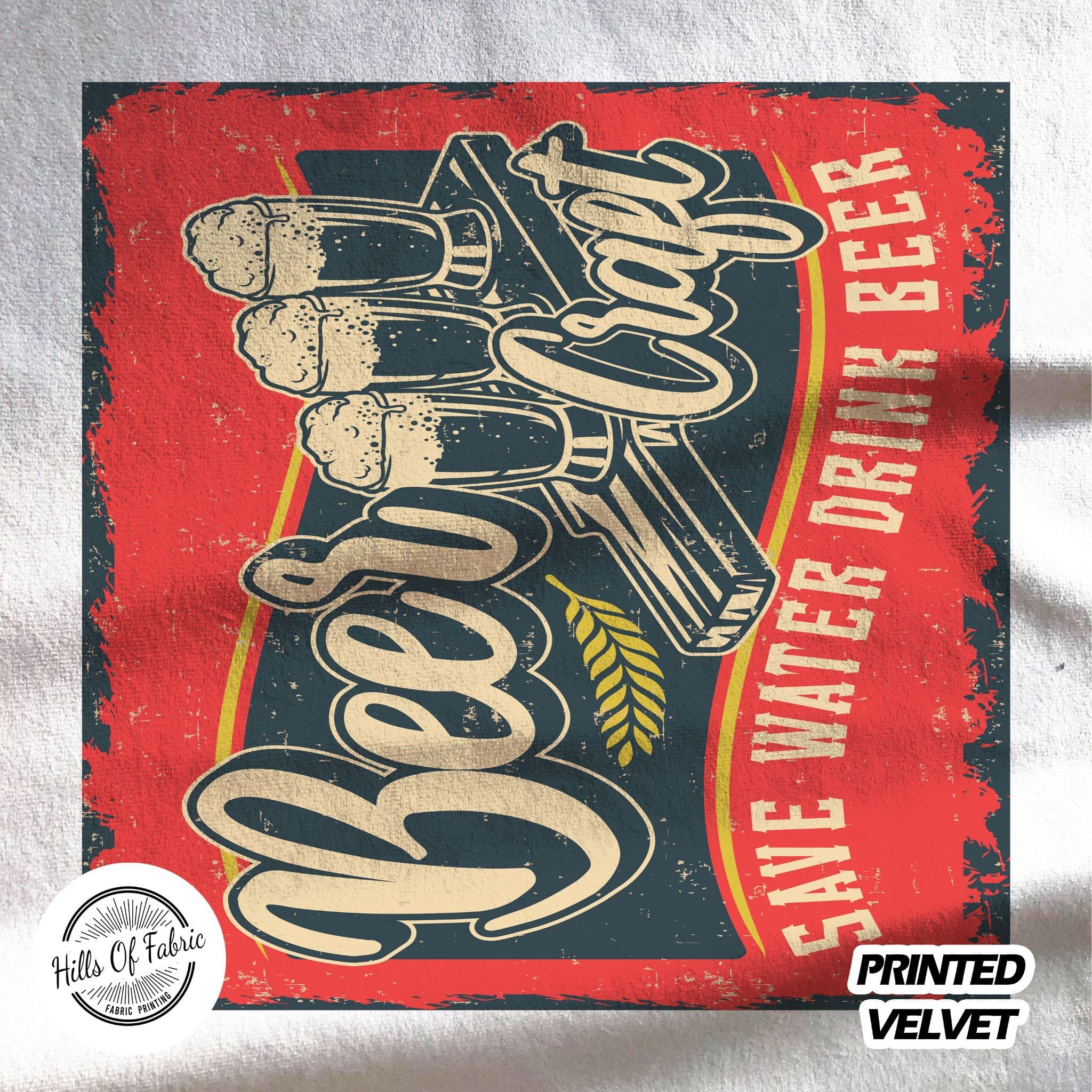 beer craft save water flag fabric pannel