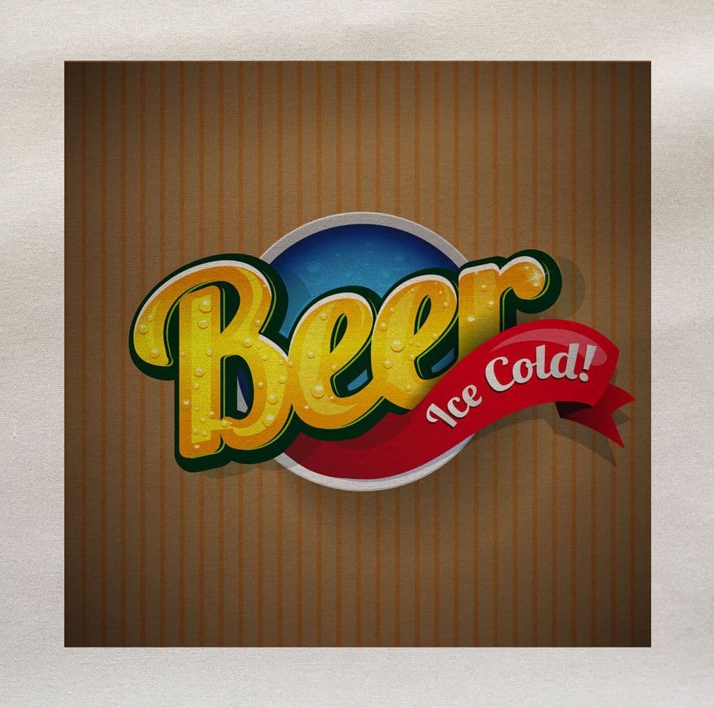 Beer Ice Cold Fabric Panel