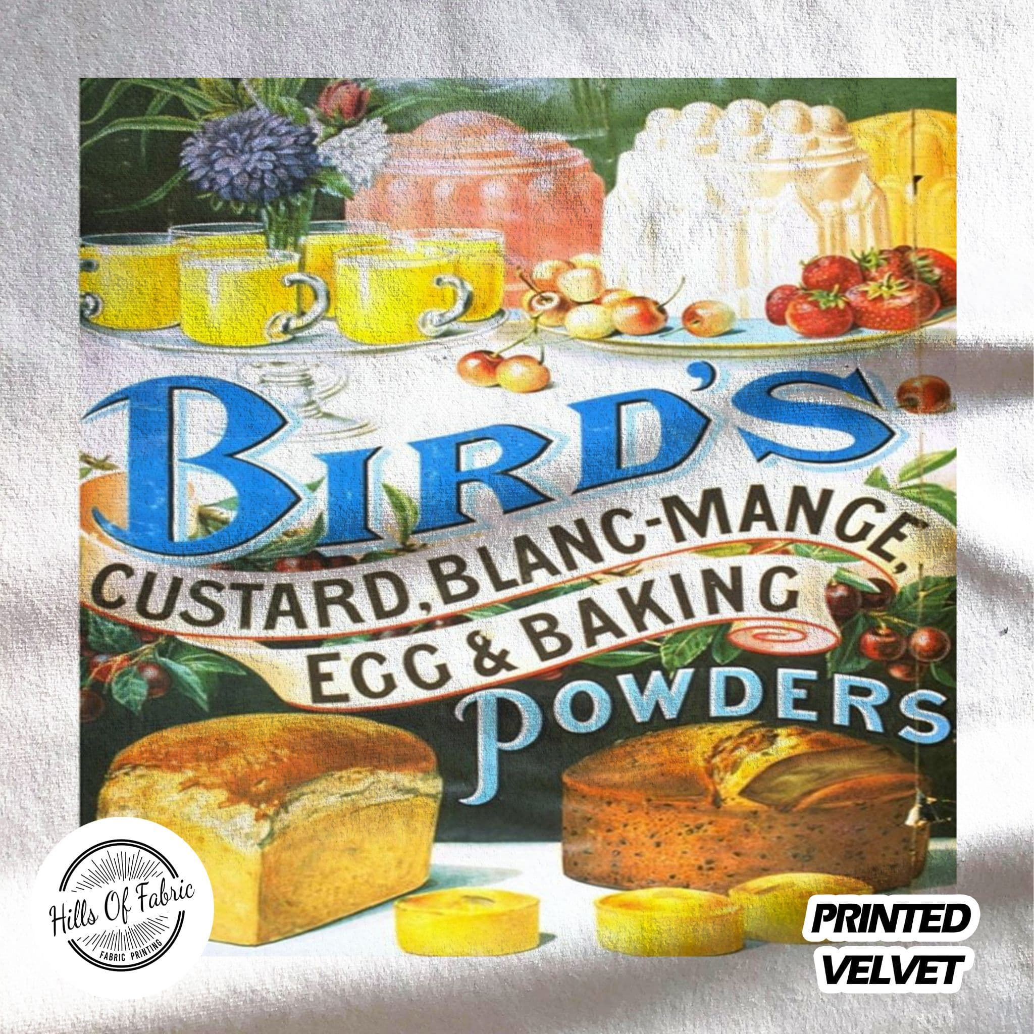 birds eye custard powder advert printed Fabric Panel