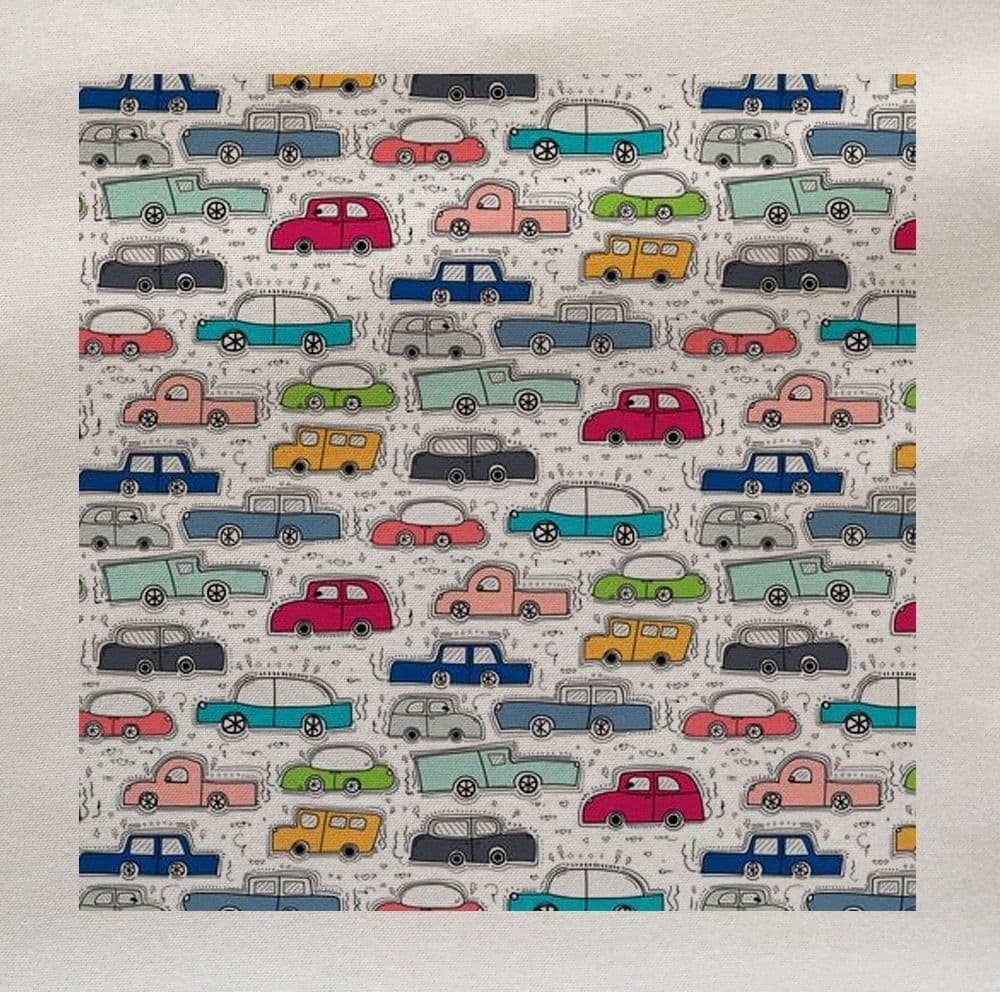 Cartoon Cars Lorry Transport Automotive Pattern Printed Fabric Panel