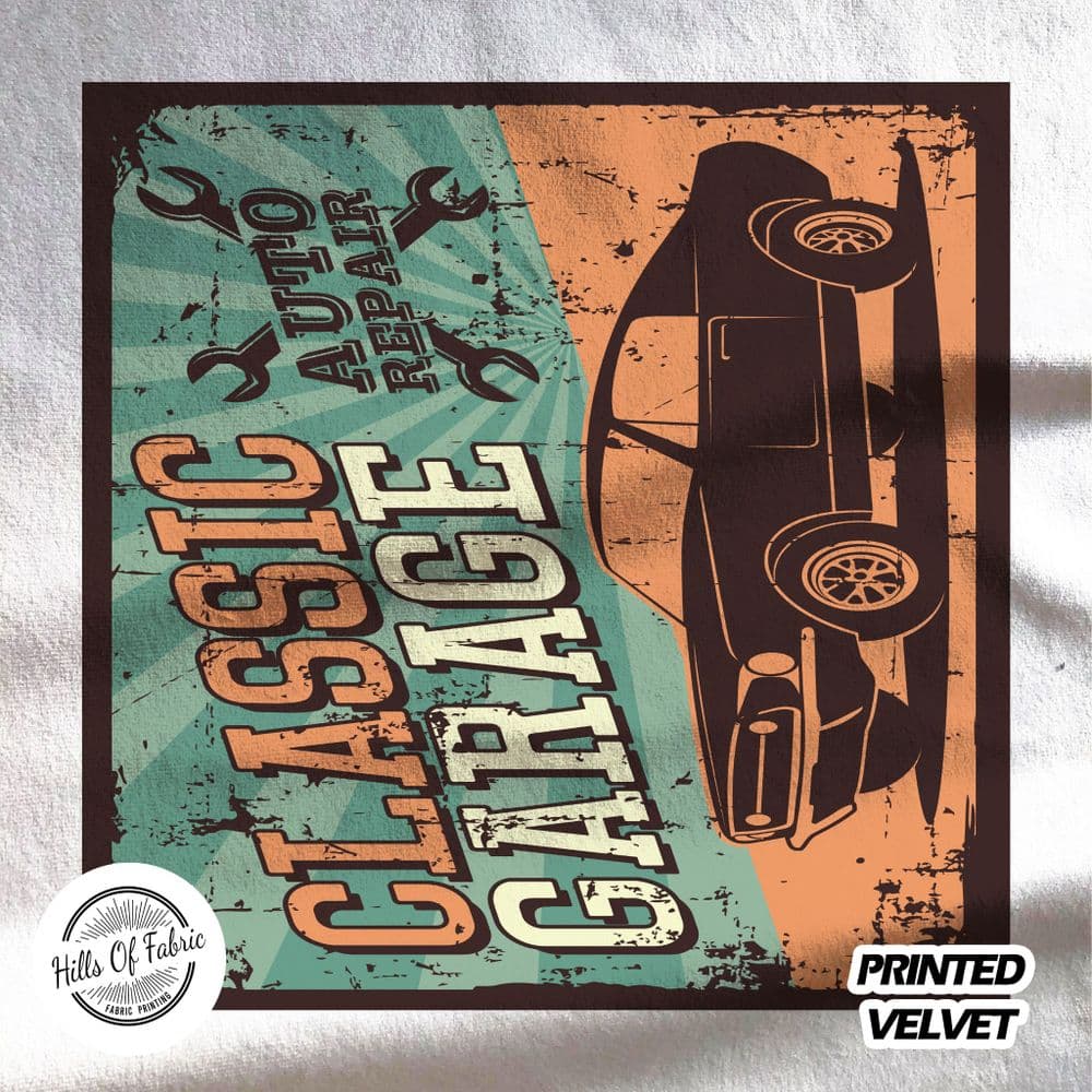classic garage printed fabric pannel 1