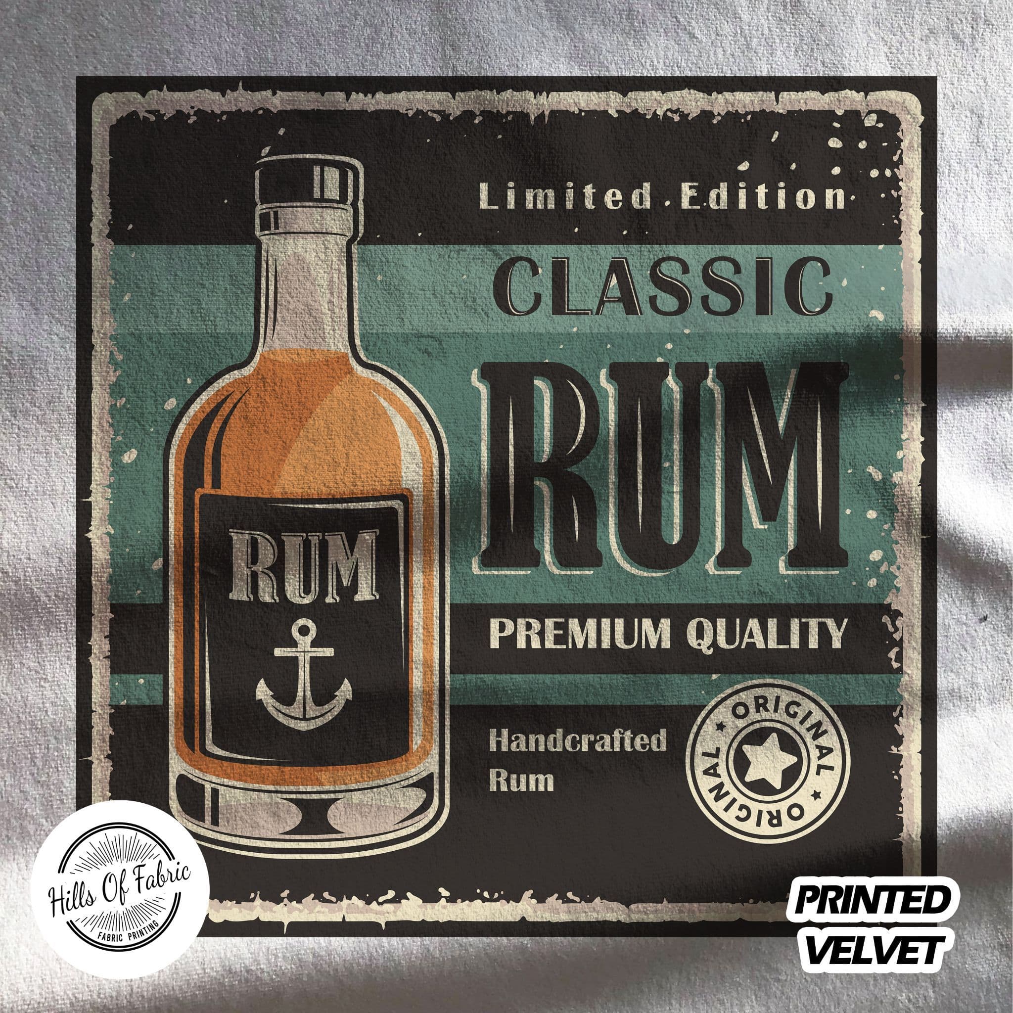 Classic Rum Drink Premium Anchor Fabric Panel