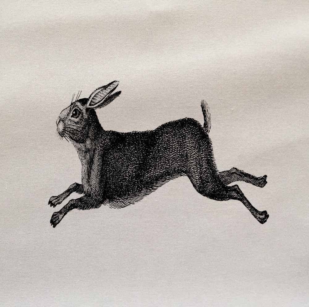 Country Hare Printed Fabric Panel