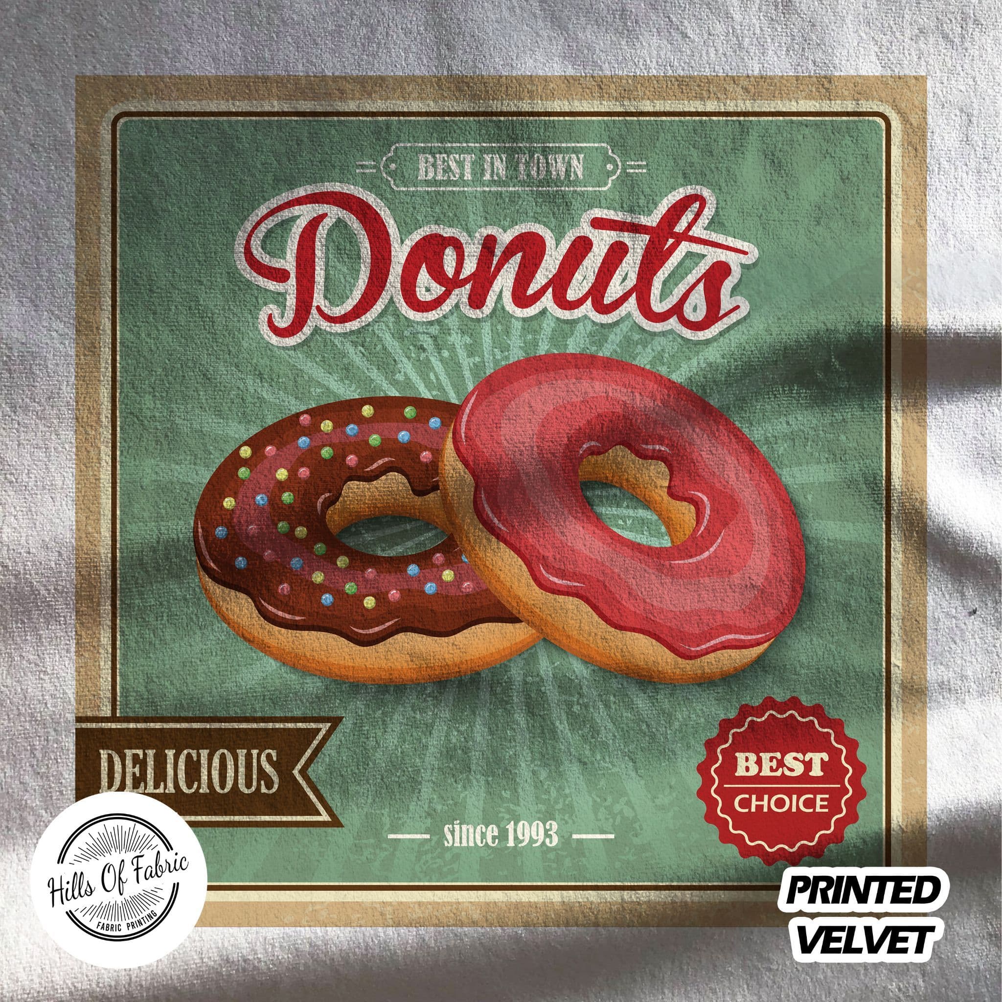 donuts retro Fabric Panel