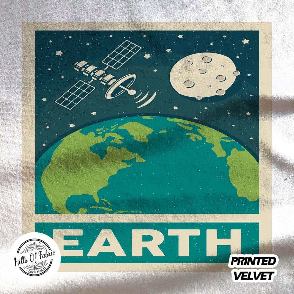 earth printed fabric pannel