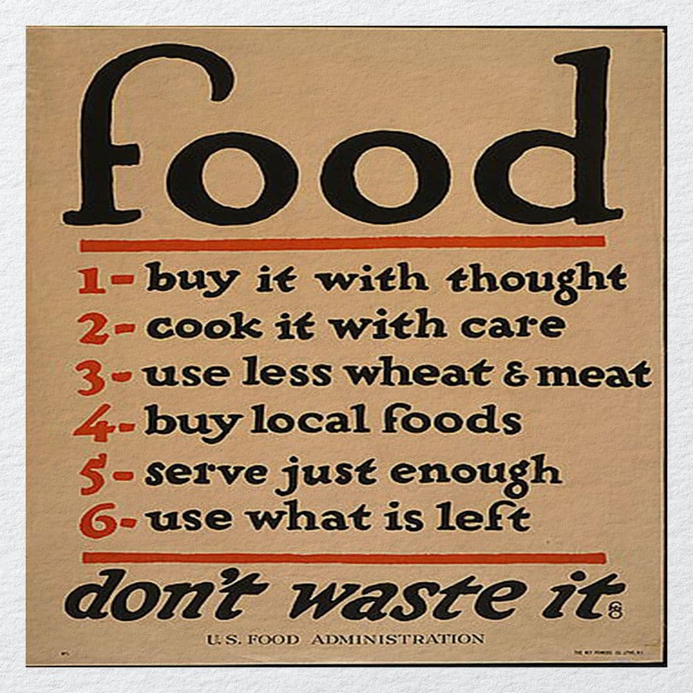 Food Propaganda World War Ration - Printed Fabric Panel