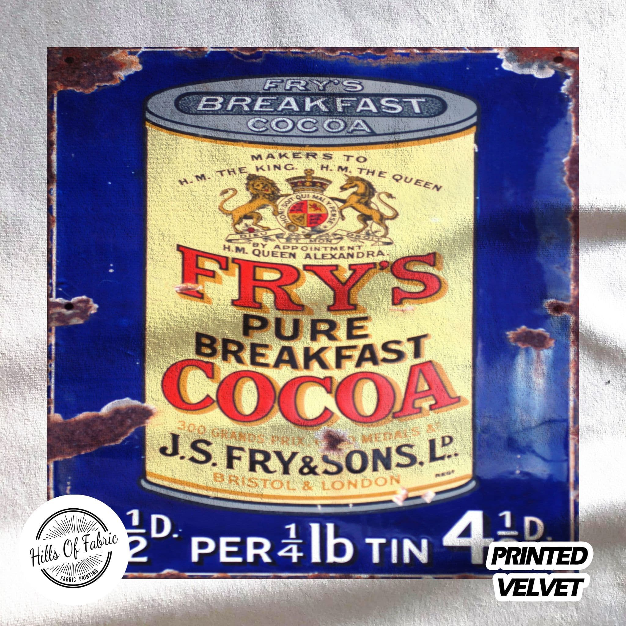 frys cocoa printed fabric pannel