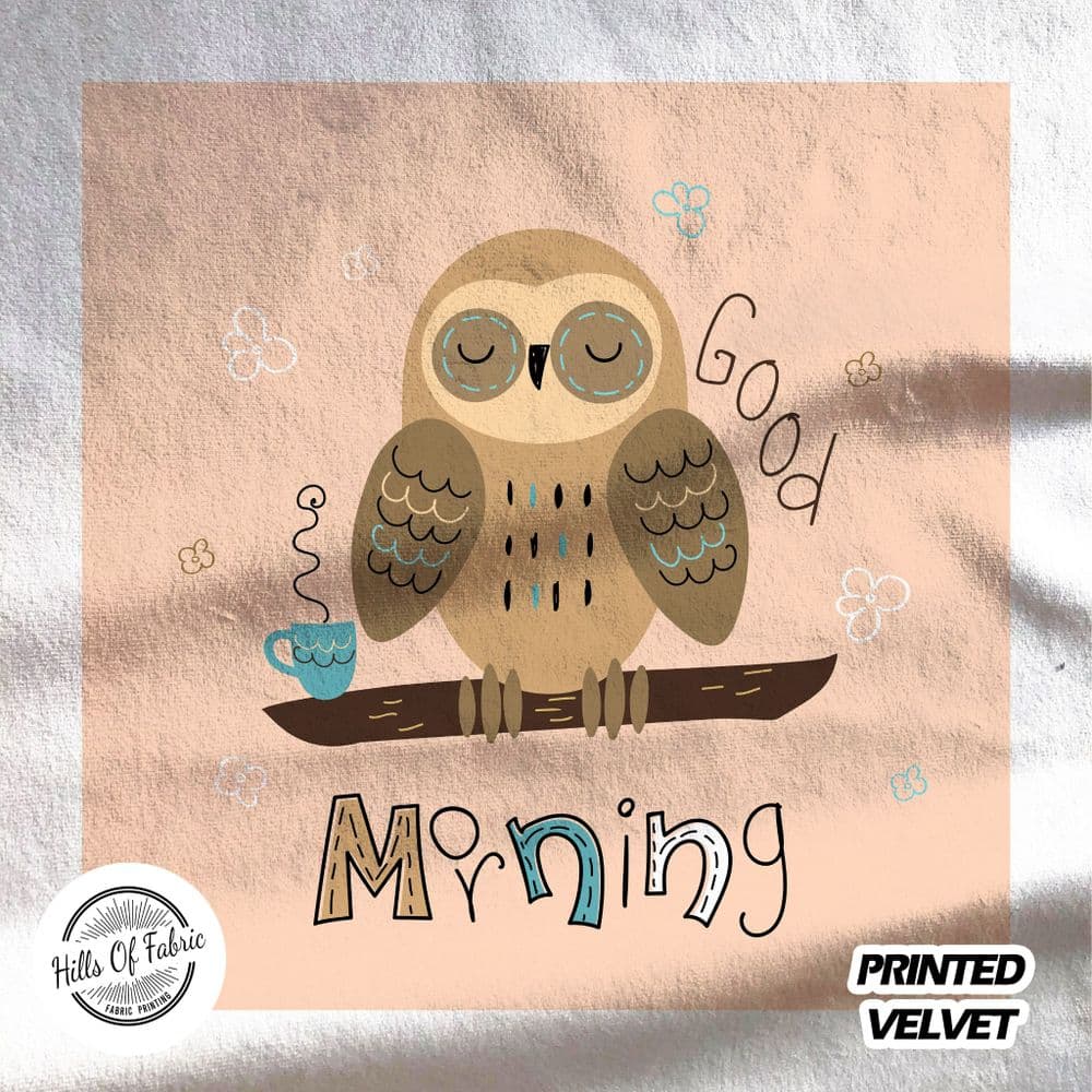 good morning owl Fabric Panel