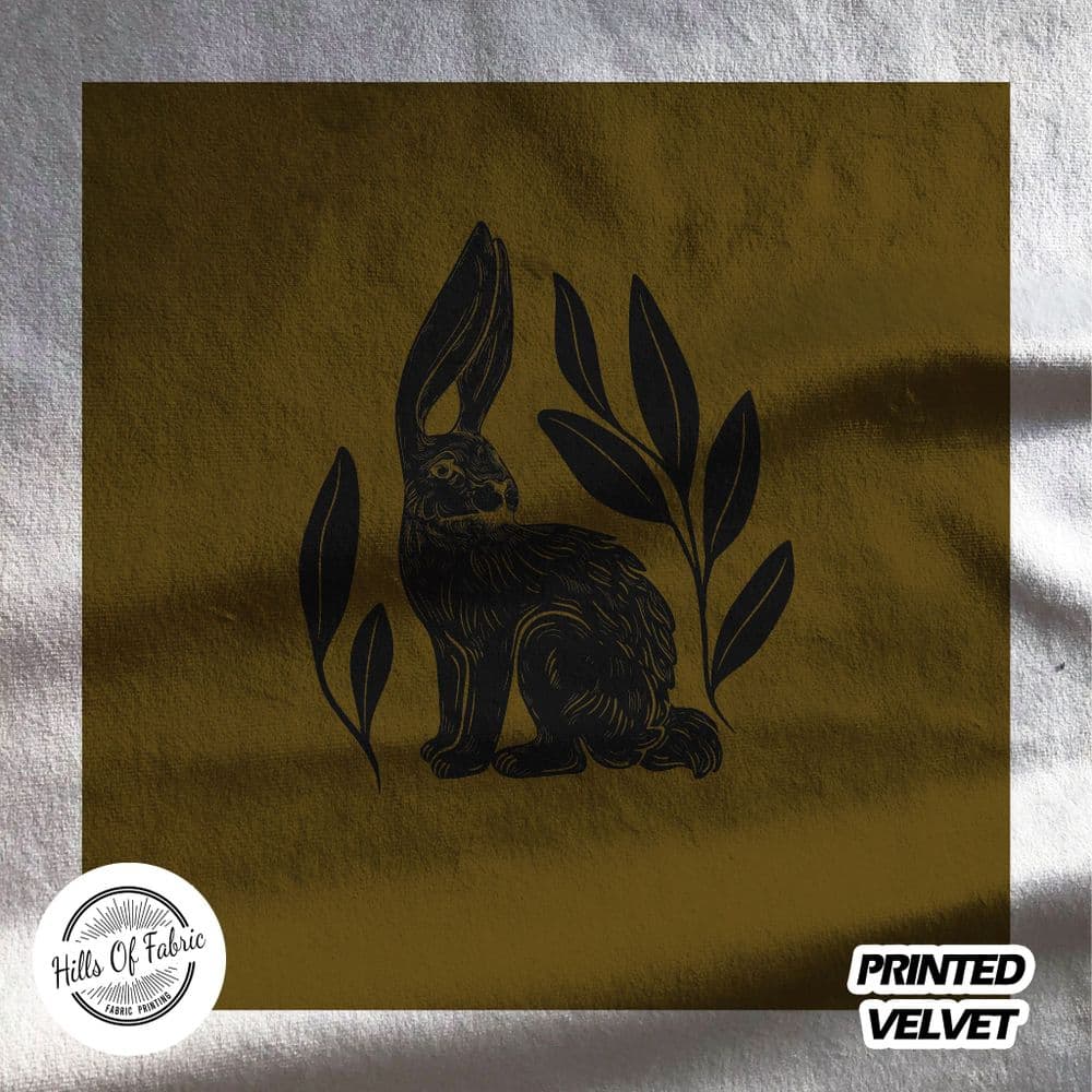 green hare Printed Fabric Panel
