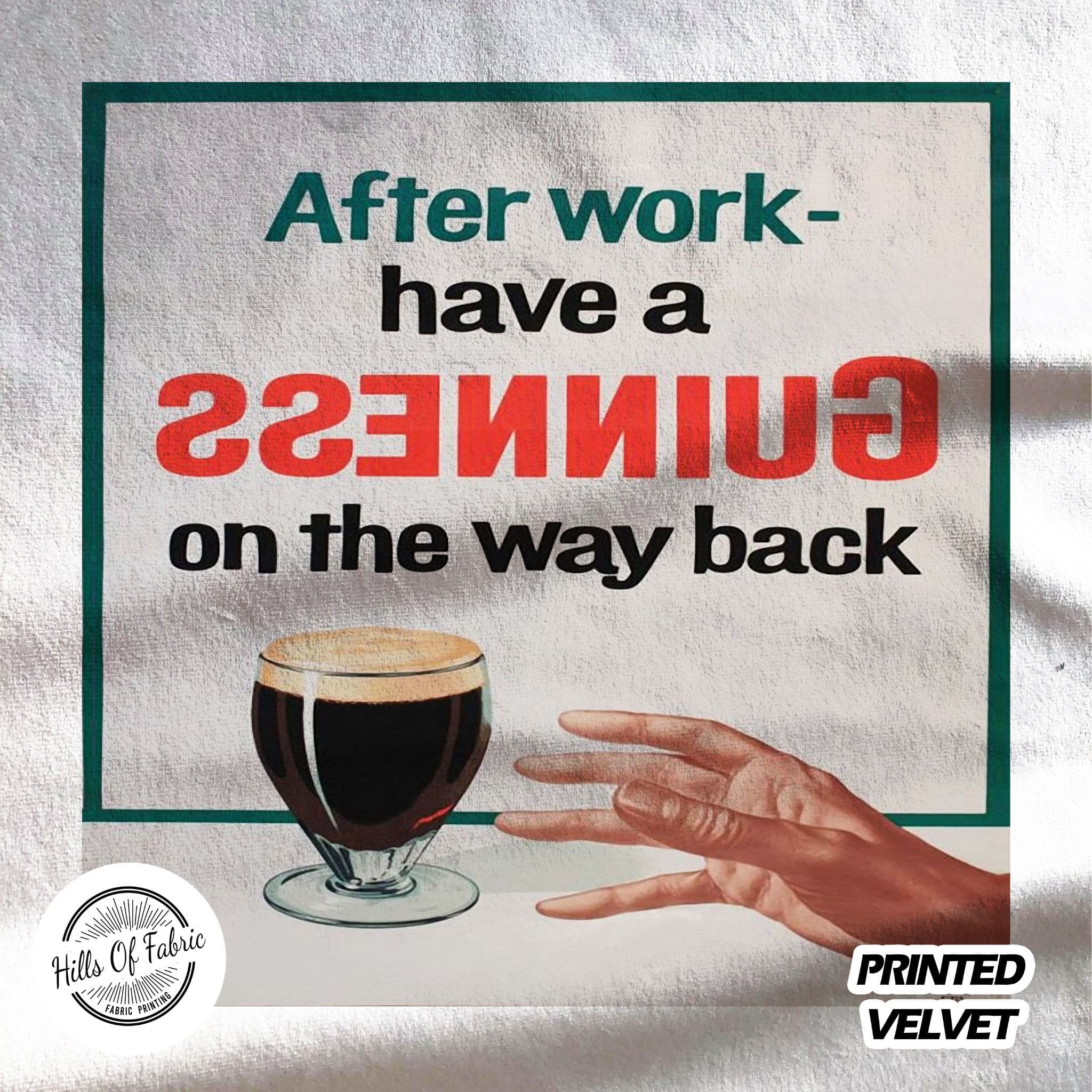 Guinness way home after work pattern printed Fabric Panel