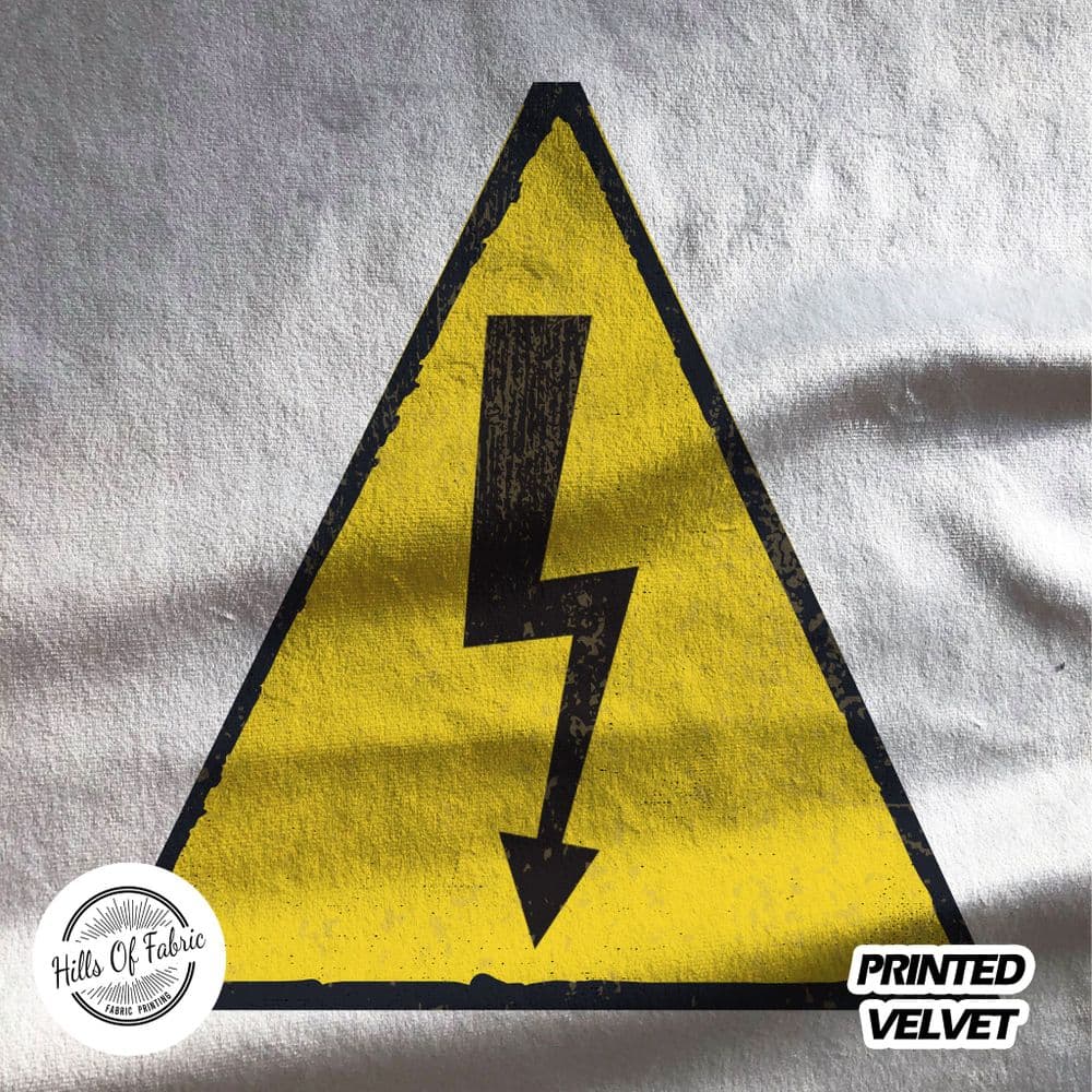 high voltage warning sign Fabric Panel