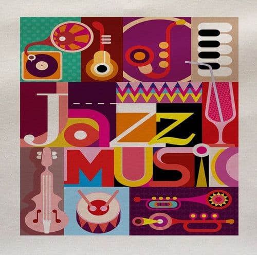 Jazz Music Fabric Panel