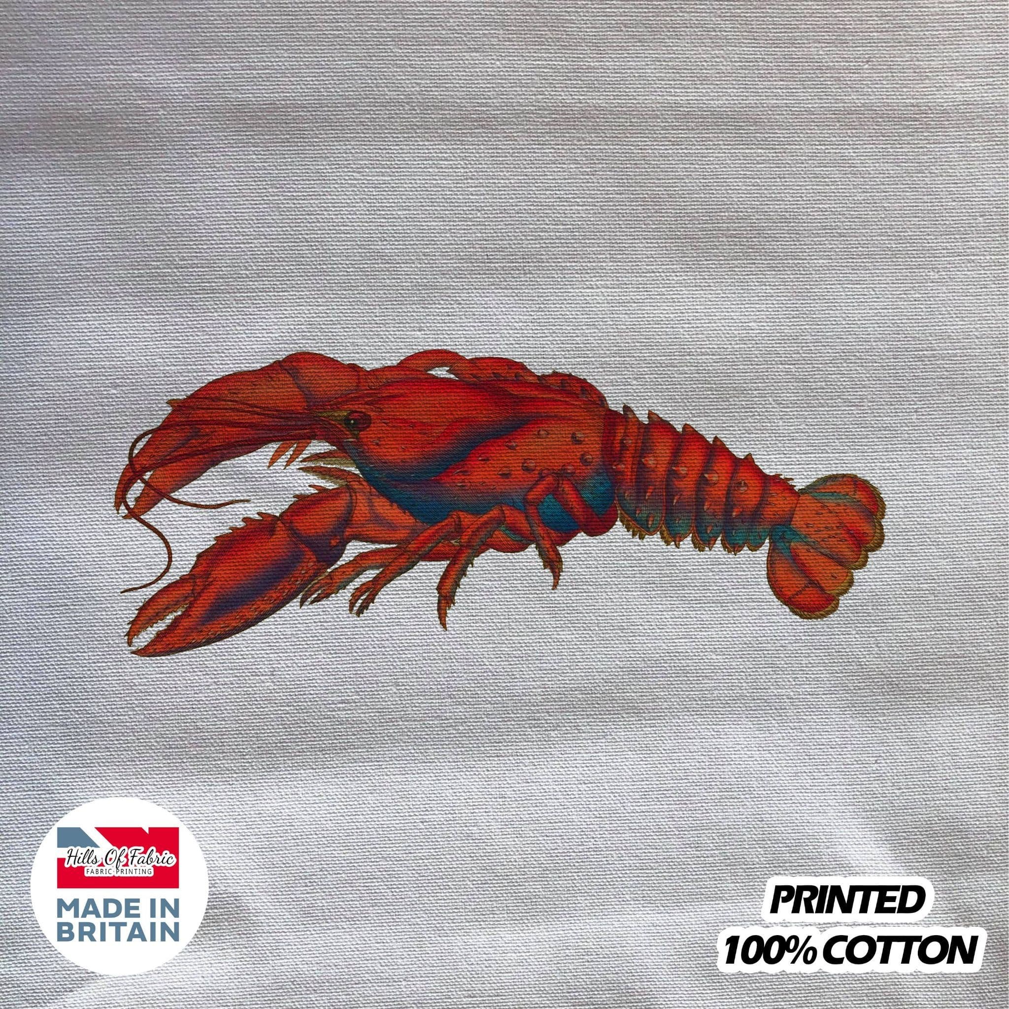 Lobster Red Seaside Beach Fabric Panel