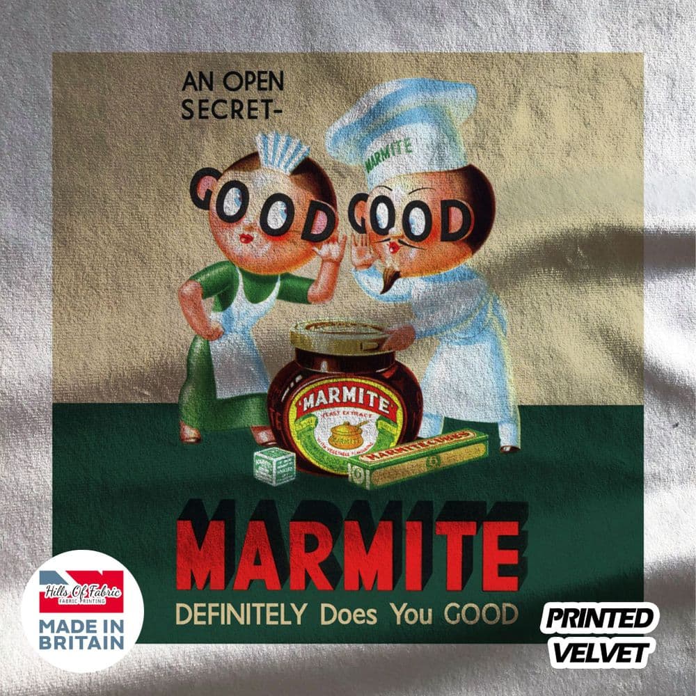 Marmite Green Definitely Does you Good Glasses Retro Fabric Panel