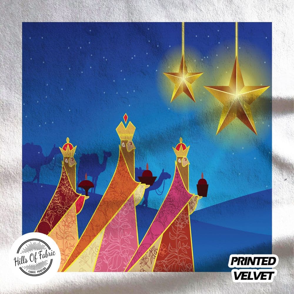 north star and 3 wise men Fabric Panel