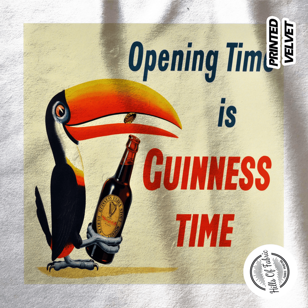 Opening time is guinness time - Printed Fabric Panel