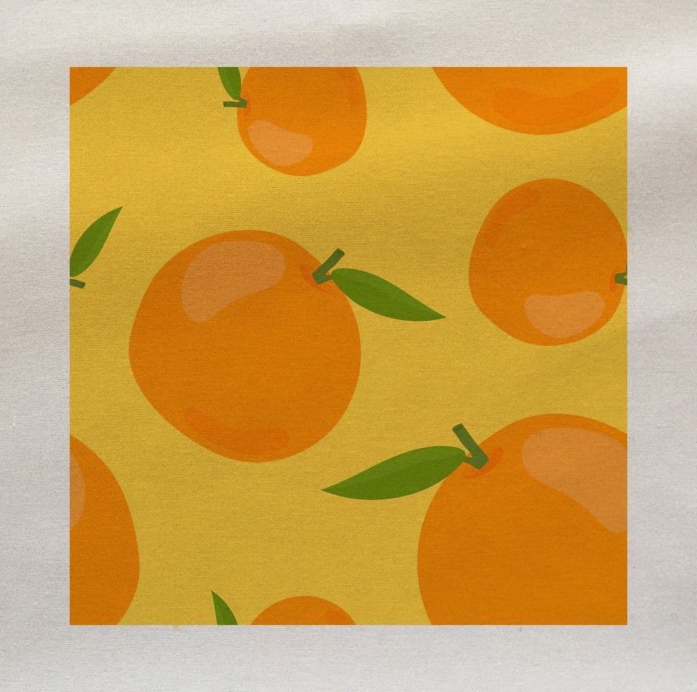 Orange Fruit Pattern Fabric Panel