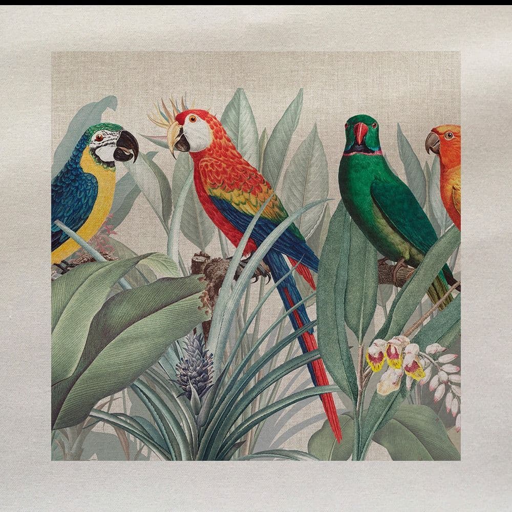 Parrot Birds Tropical Fabric Panel