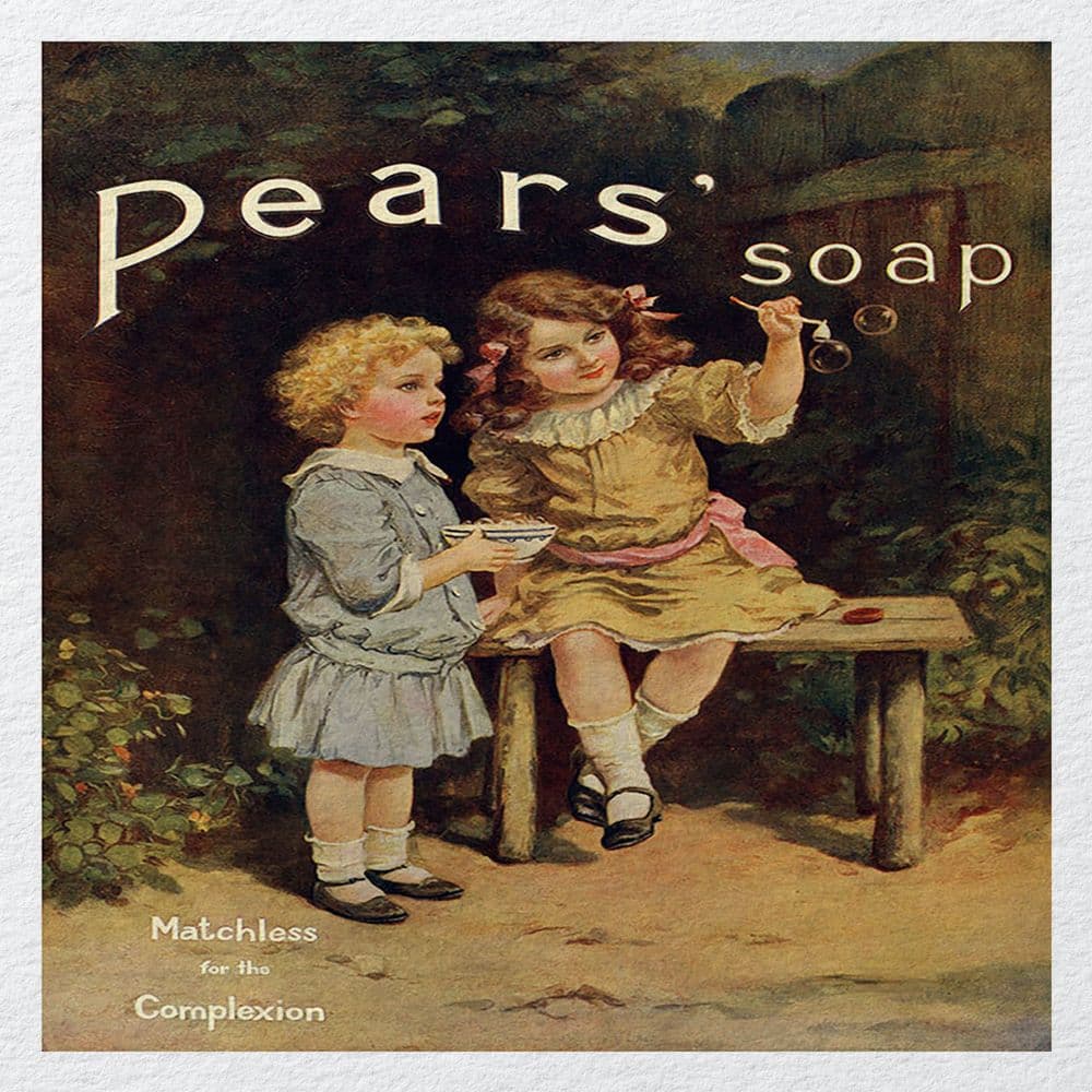 Pears soap Girls Bubbles - Printed Fabric Panel