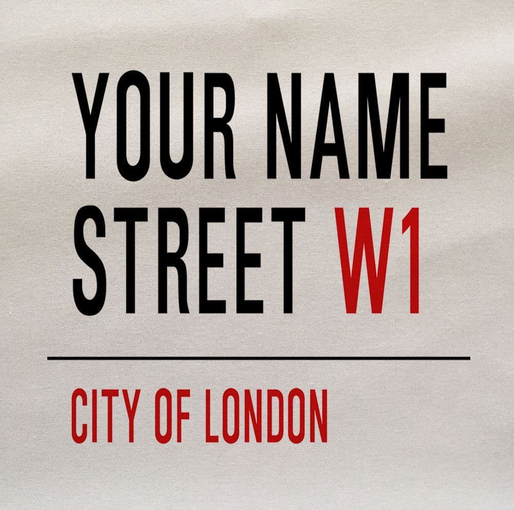 Personalised London street sign Fabric Panel