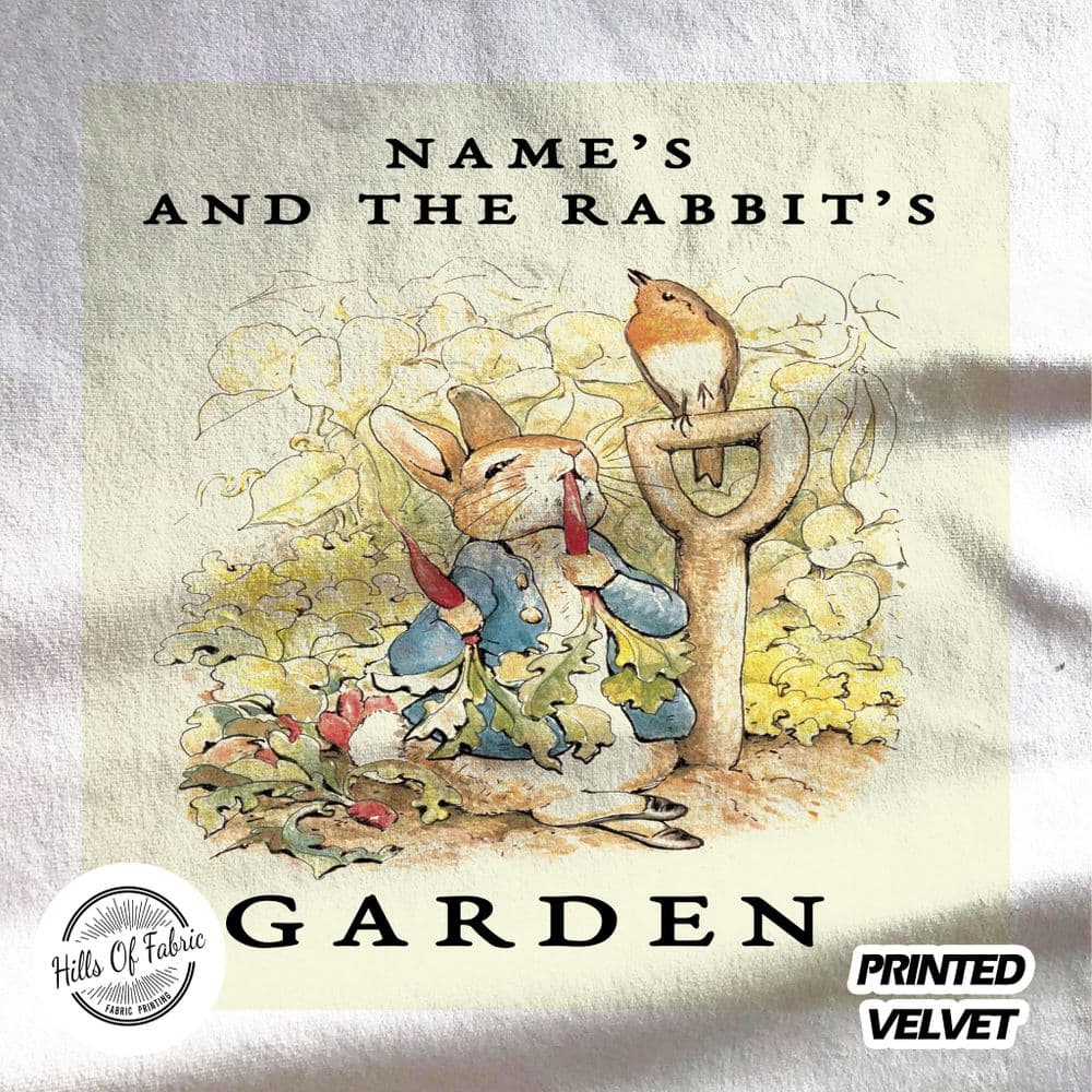 peter rabbit garden sign fabric pannel