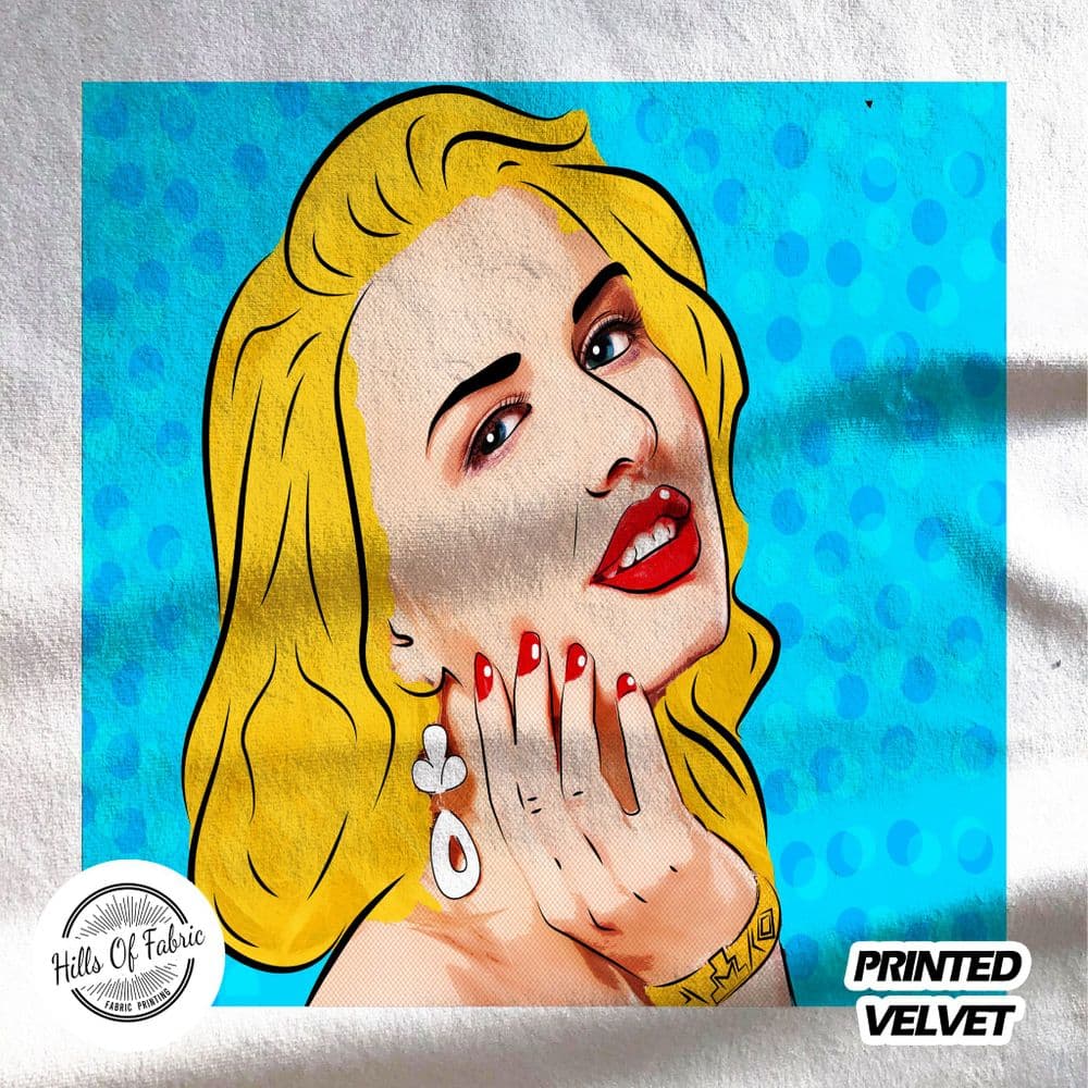 pop art printed fabric pannel 1