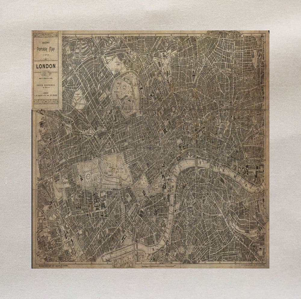 Portable London Map Fabric Panel