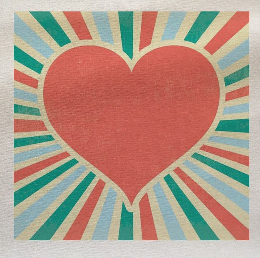 Retro Stripy Heart Love Fabric Panel