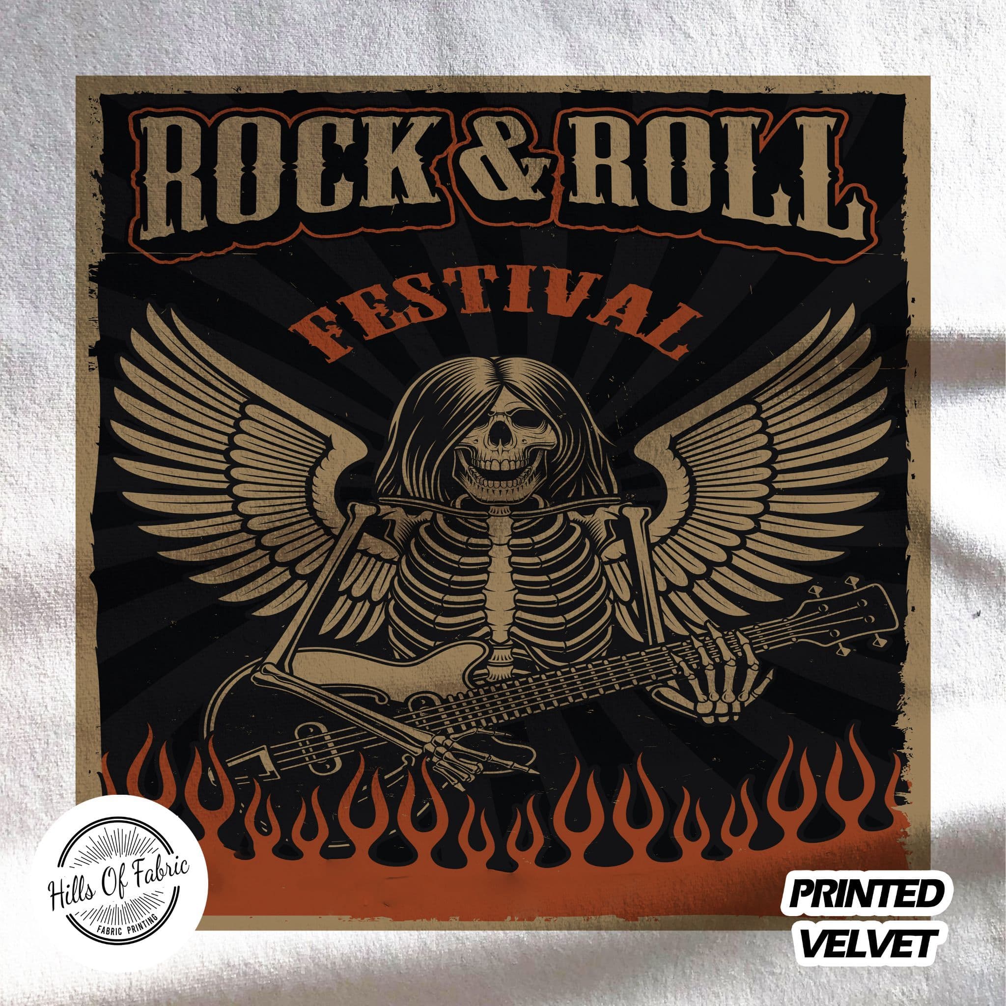 rock and roll festival Fabric Panel