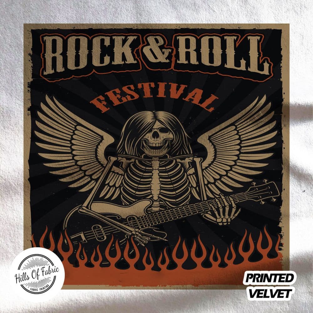 rock and roll festival Fabric Panel