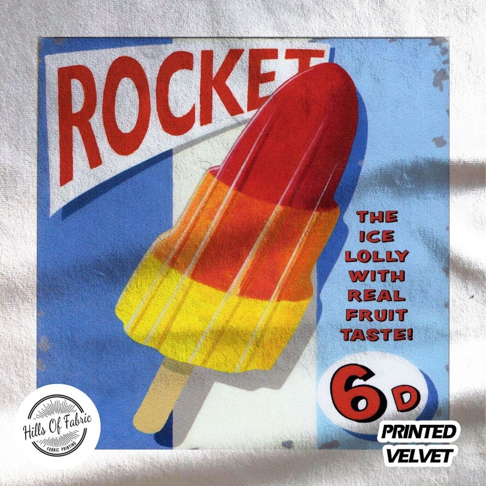 rocket lolly printed Fabric Panel