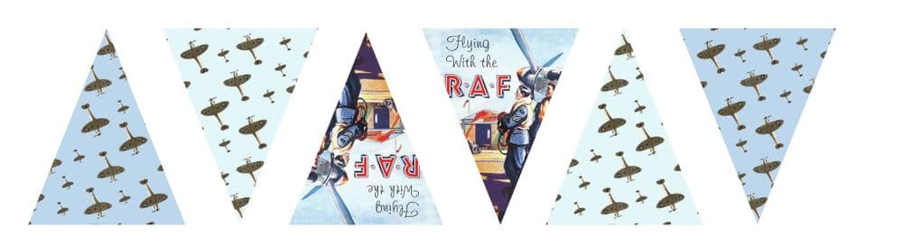 Spitfire Plane RAF Bunting Fabric Panel