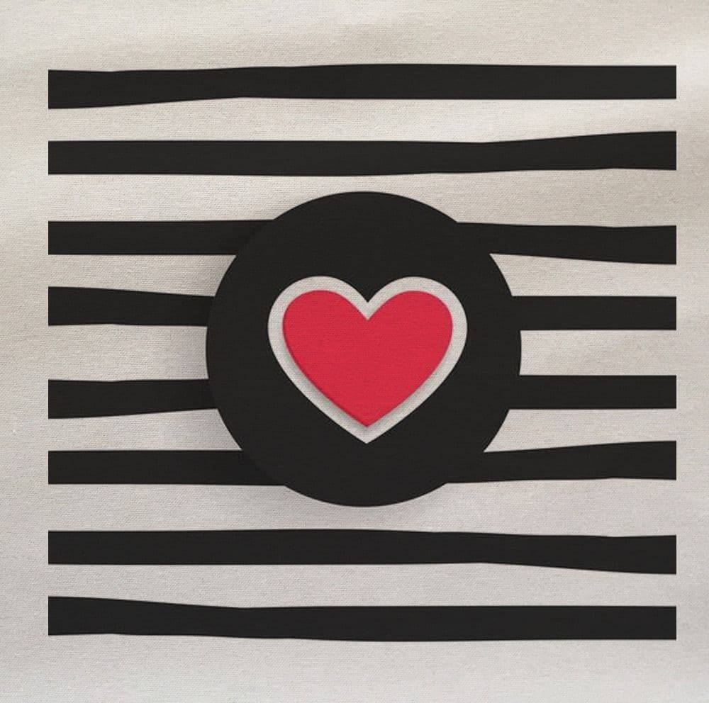 Stripy Heart Love - Printed Fabric Panel