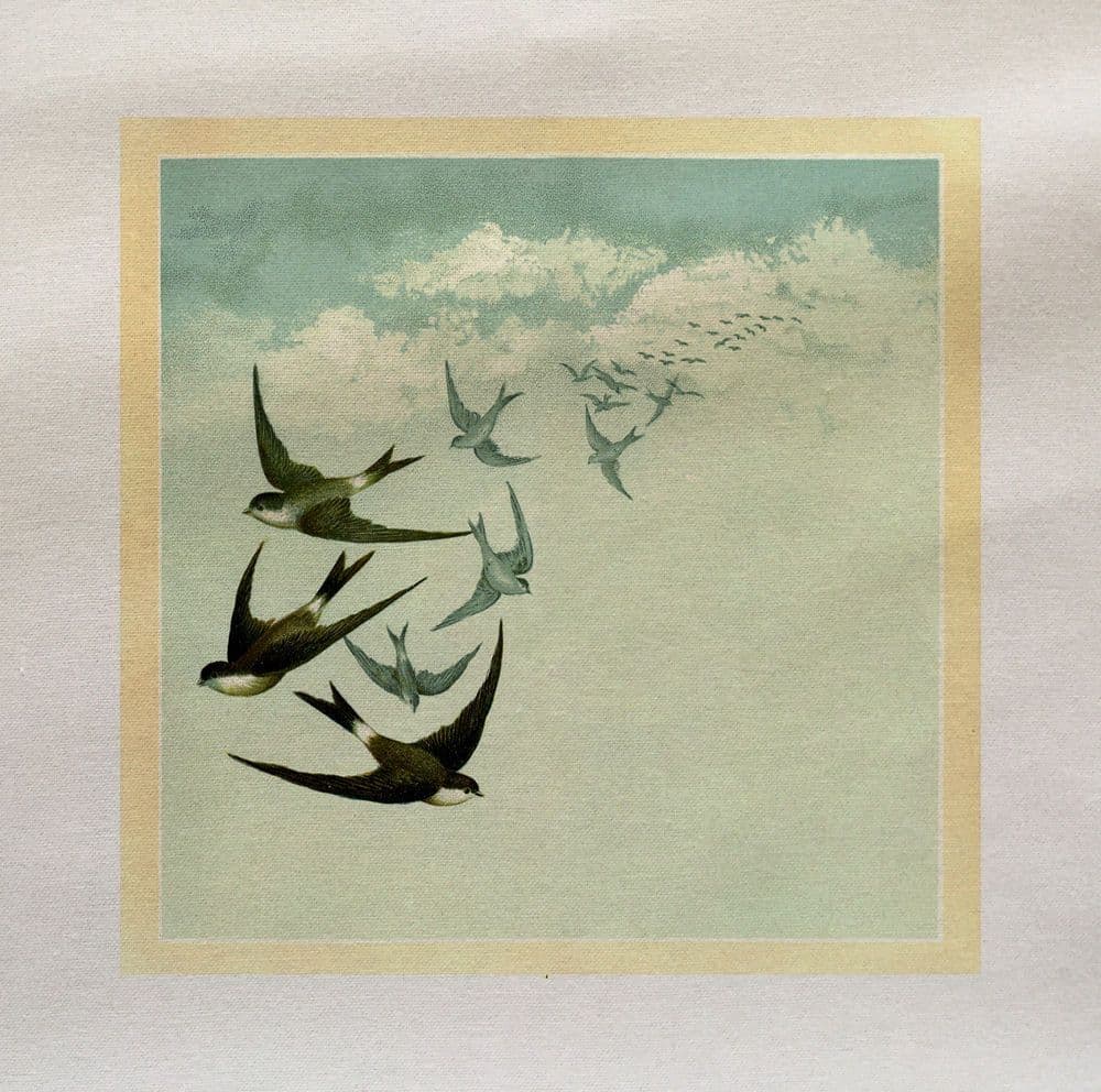 Swallow Sky Birds Fabric Panel