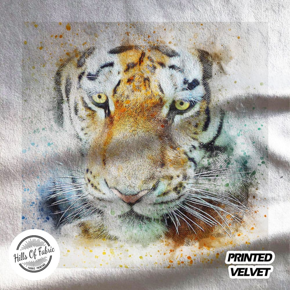 Tiger face Watercolour - Printed Fabric Panel