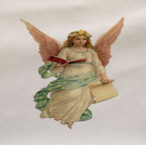 Vintage Angel Christmas Fabric Panel