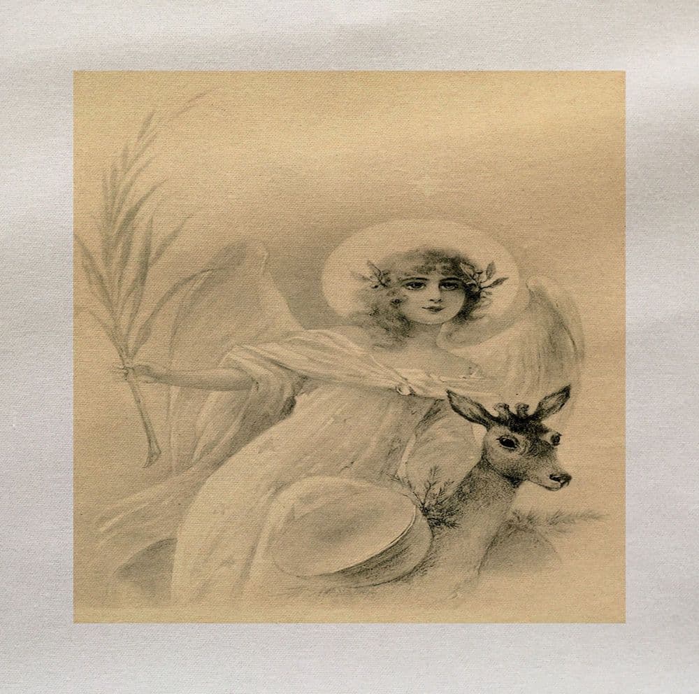 Vintage Angel Deer Fabric Panel