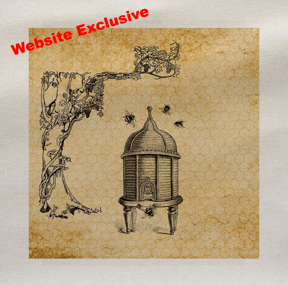 Vintage Honey Bee Hive Fabric Panel