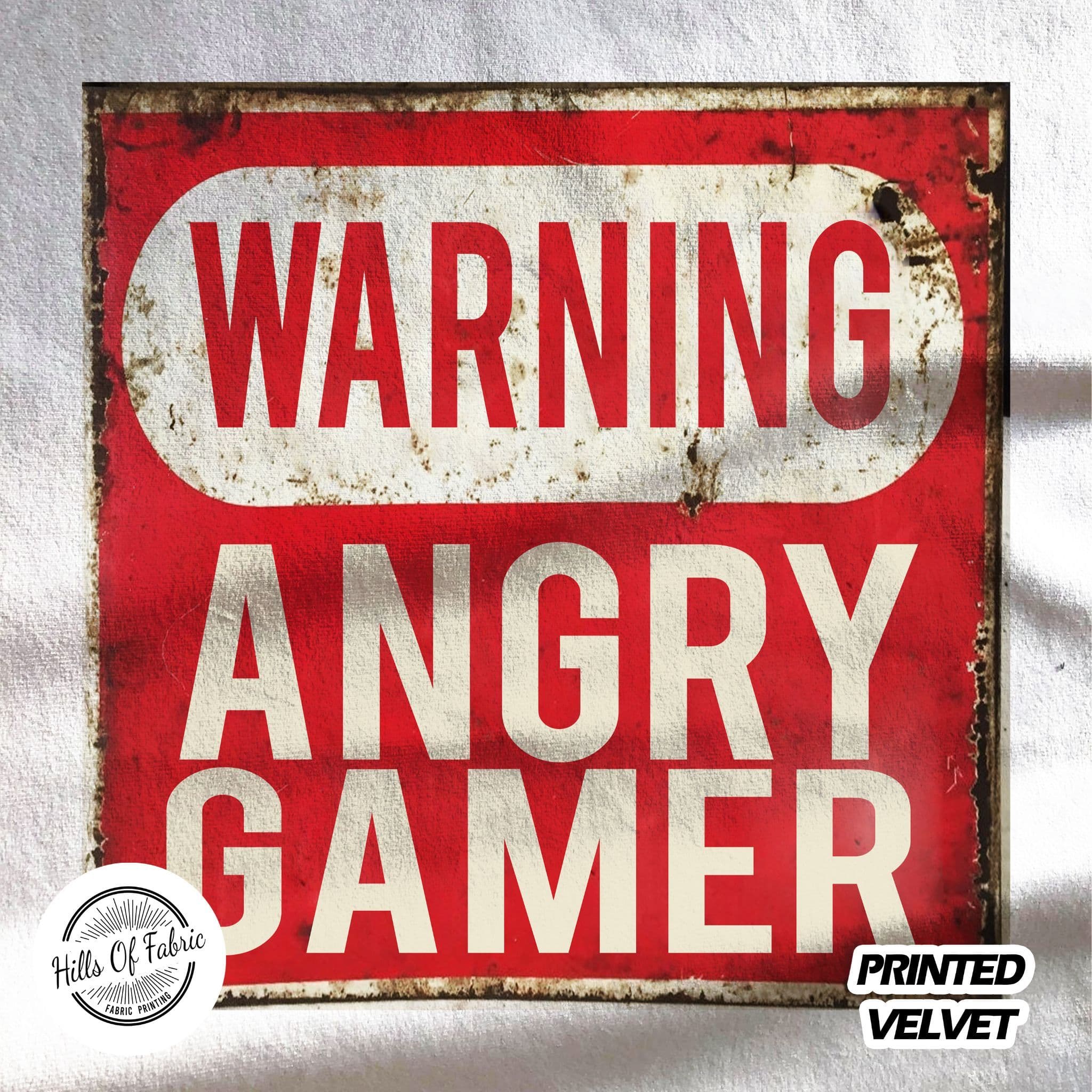 Warning angry gamer Fabric Panel