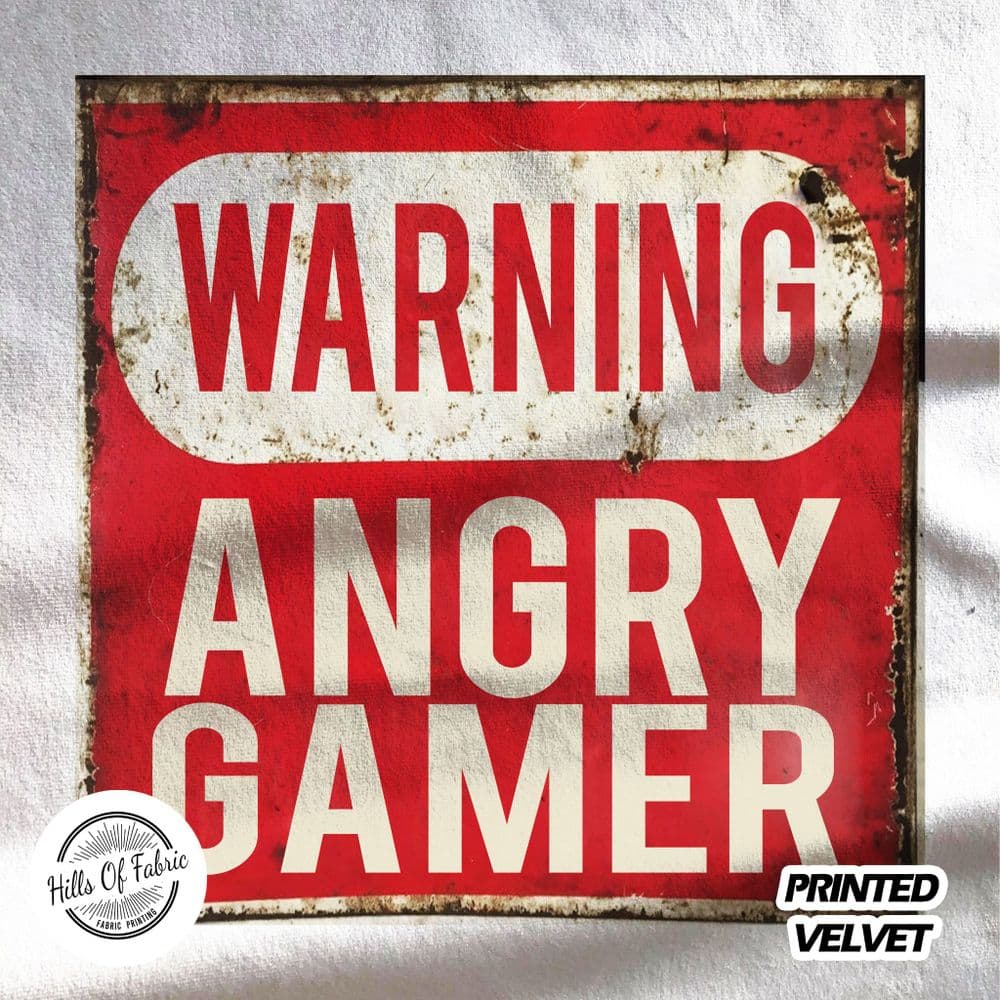Warning angry gamer Fabric Panel