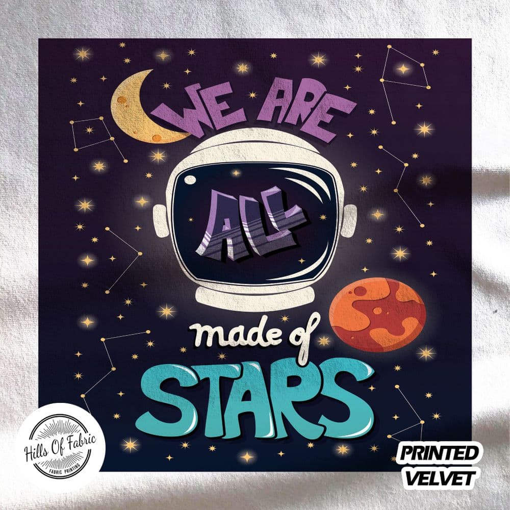We are made of stars - Printed Fabric Panel
