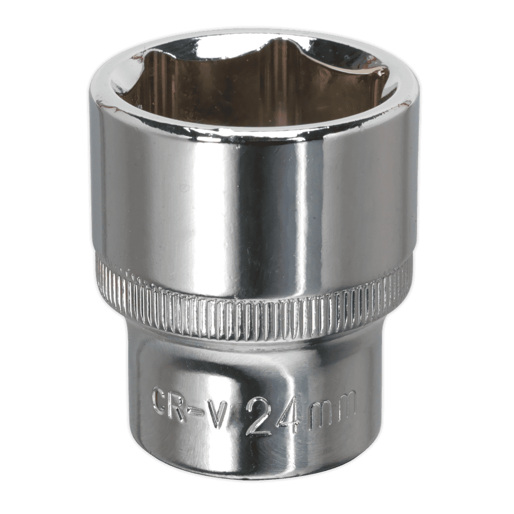 Sealey SP1224 24mm 1/2" Drive Standard Length Chrome Socket