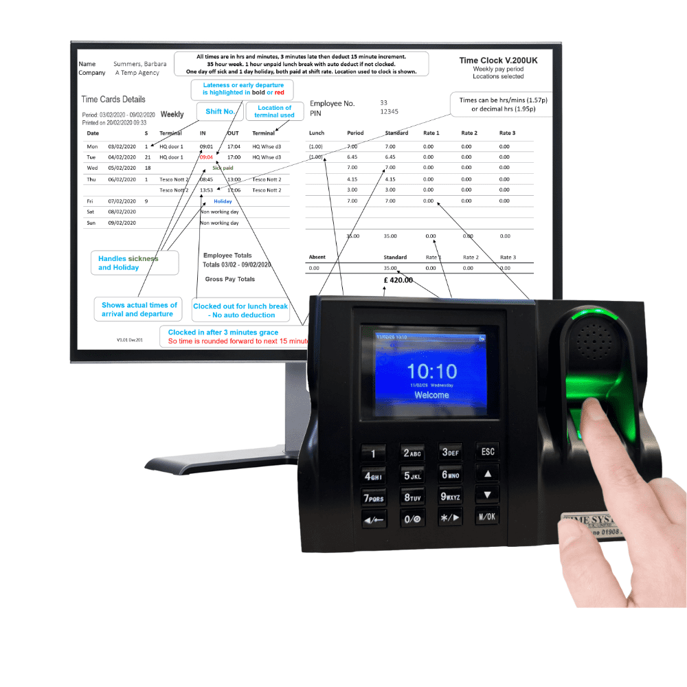 Clocking In Machine | Biometric Finger Print | GeoTime