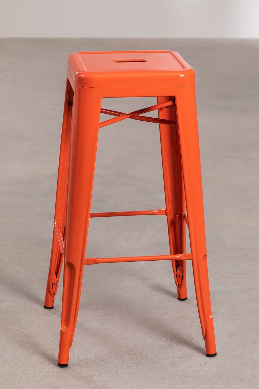 Tolix Classic Stool 76cm Orange