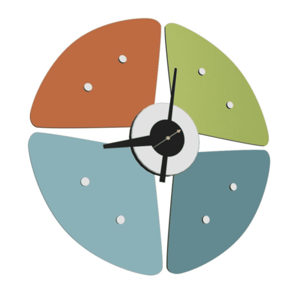 Wall Clock Petal Clock - Multicolour