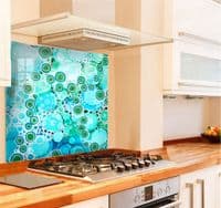 Blue Green Bubble Abstract Splashback 141-SB