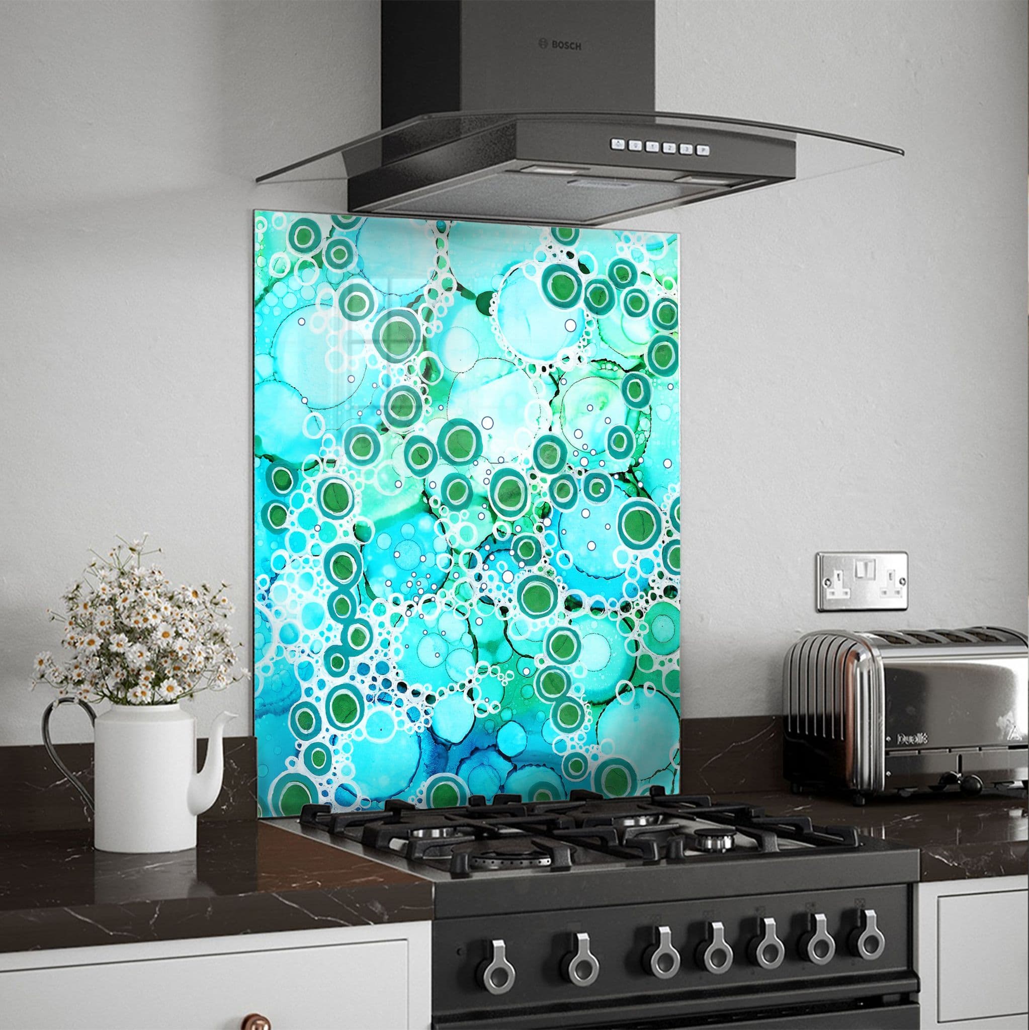 Blue Green Bubble Abstract Splashback 141-SB